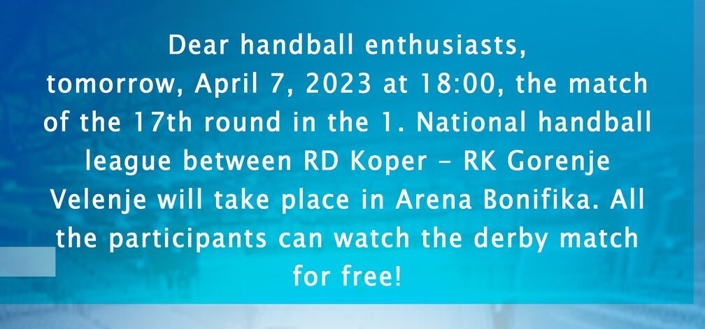 Invitation to handball game | Koper Handball Cup